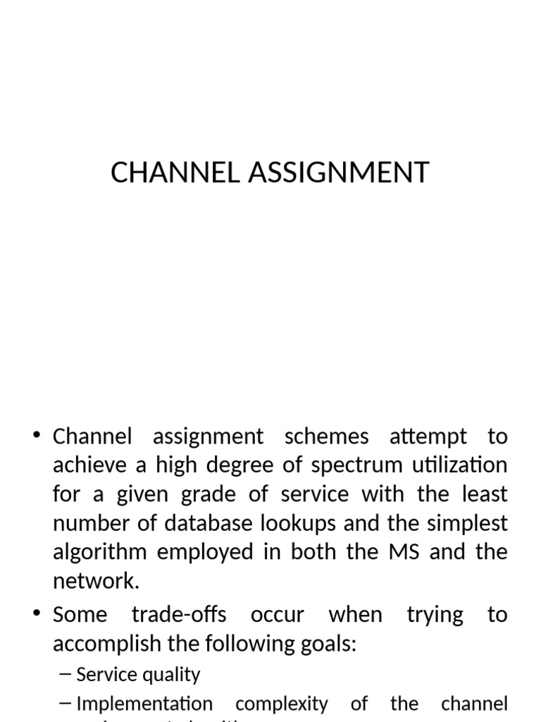 CHANNEL ASSIGNMENT | PDF | Electronics | Telecommunications Engineering