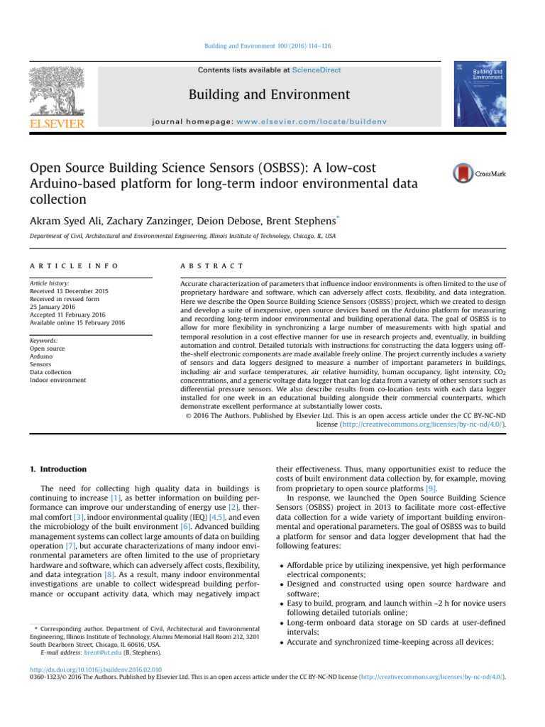 Open Source Building Science Sensors (OSBSS)_ A low-cost | PDF | Arduino | Analog To Digital ...
