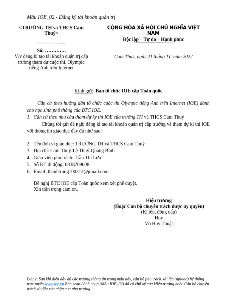 IOE 02 DangKyThi-278797 | PDF