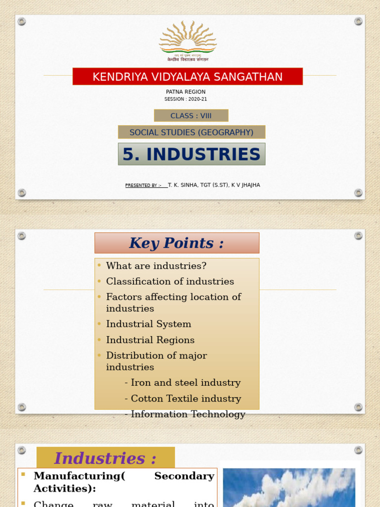 Viii Geography 5. Industries - Kanhu Charan Pradhan | PDF | Textiles | Textile Industry