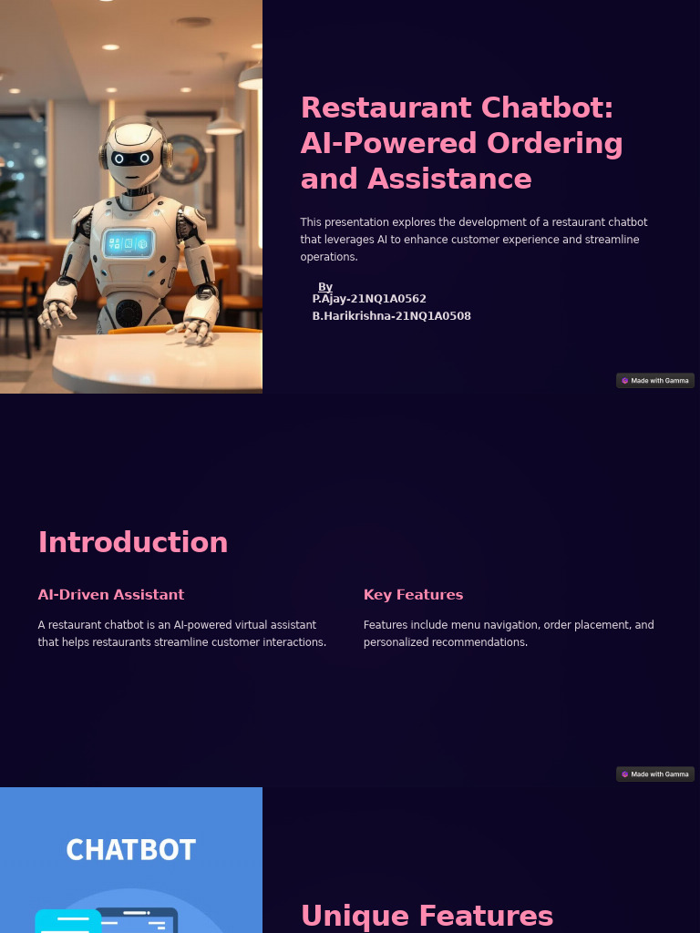 Restaurant Chatbot AI Powered Ordering and Assistance | PDF | Menu | Databases