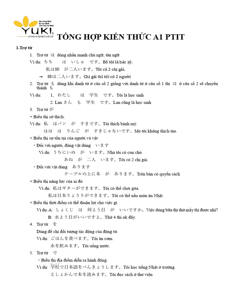 TỔNG HỢP KIẾN THỨC A1 PTIT | PDF