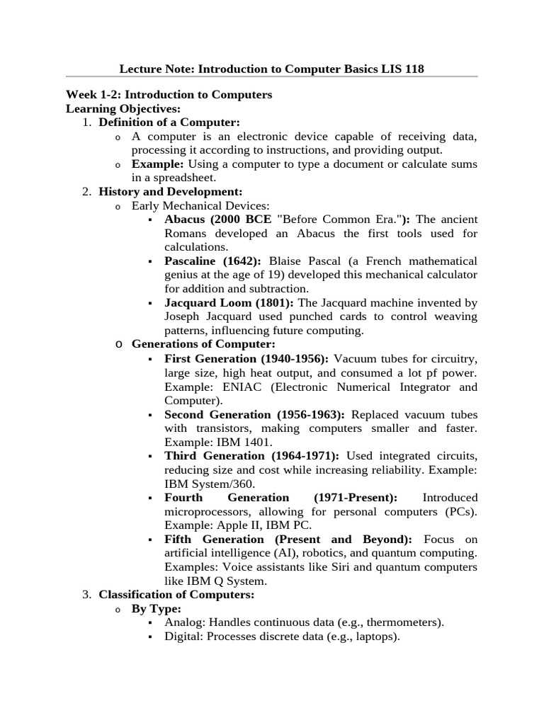 LIS 118 Lecture Note | PDF | Operating System | Computer File