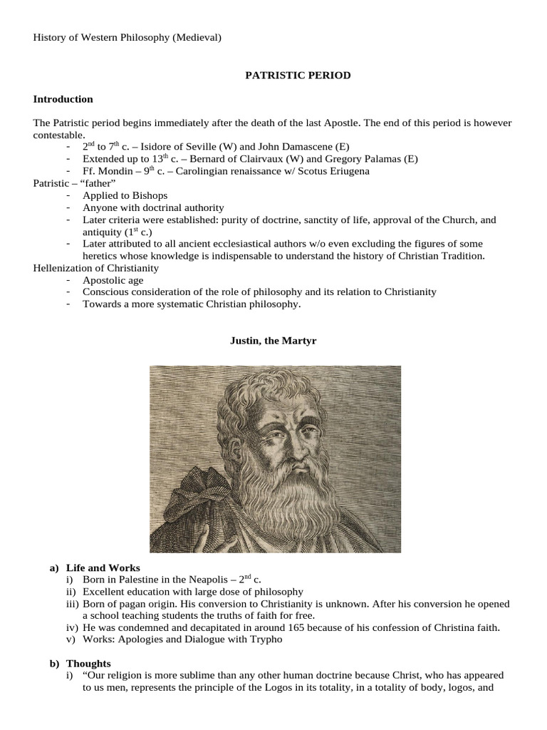 PATRISTICS Justin Clement Origen | PDF | Clement Of Alexandria | Origen
