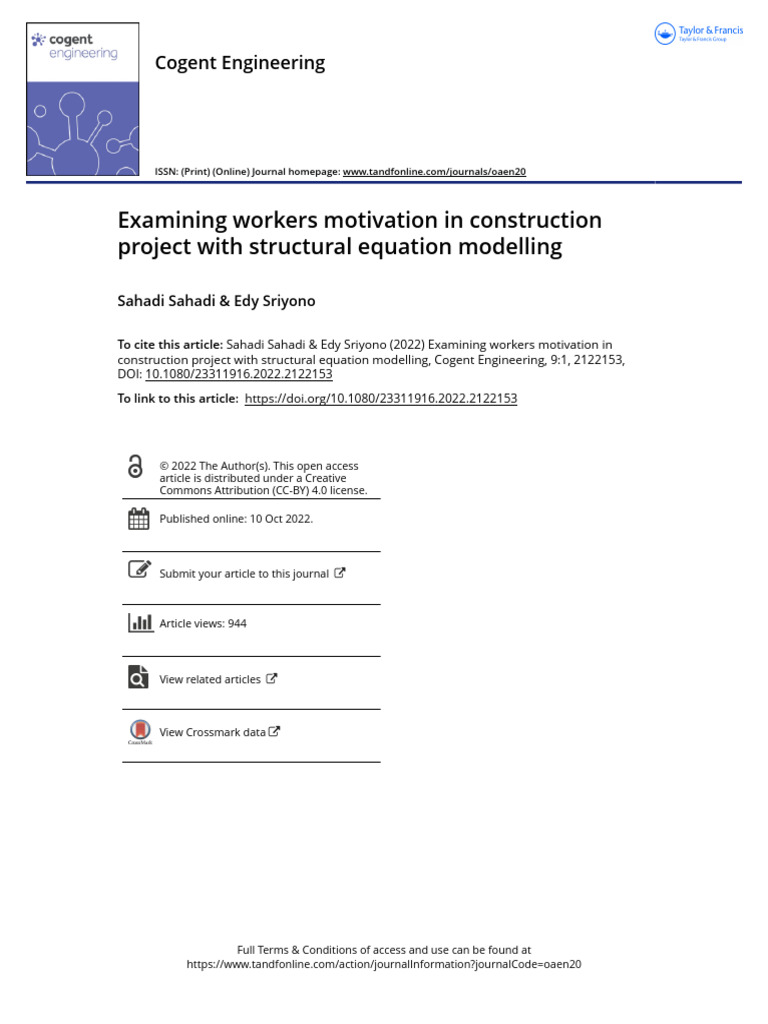 Workers' Motivation in Construction Projects | PDF | Normal ...