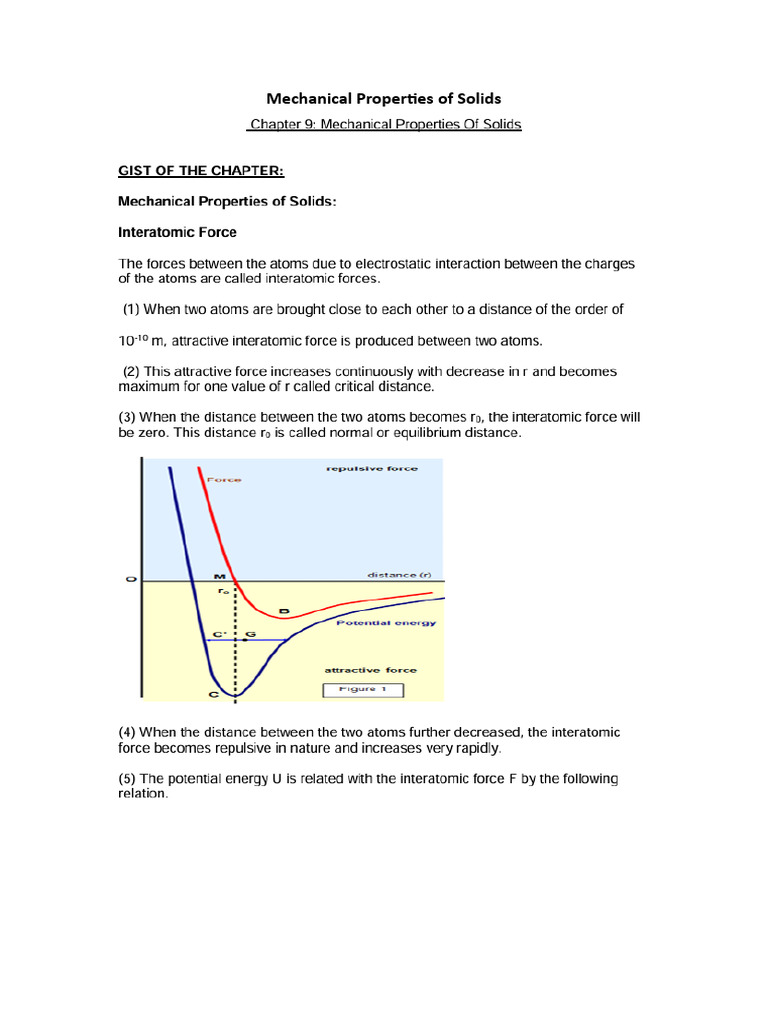 Mechanical Properties of Solids Material - 250110 - 183428 | PDF