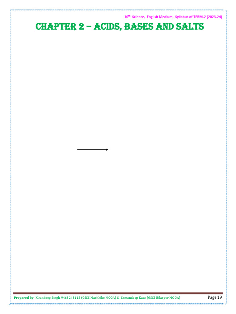 Chapter 2 - Acids, Bases and Salts | PDF | Acid | Ph