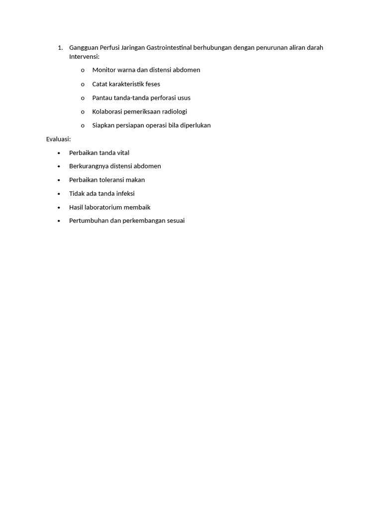 Gangguan Perfusi Jaringan Gastrointestinal | PDF