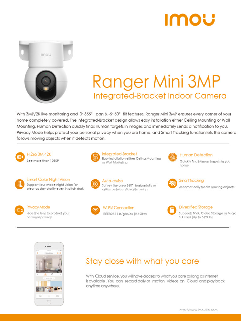 Datasheet-Ranger Mini 3MP-imou | PDF | Camera | Wi Fi