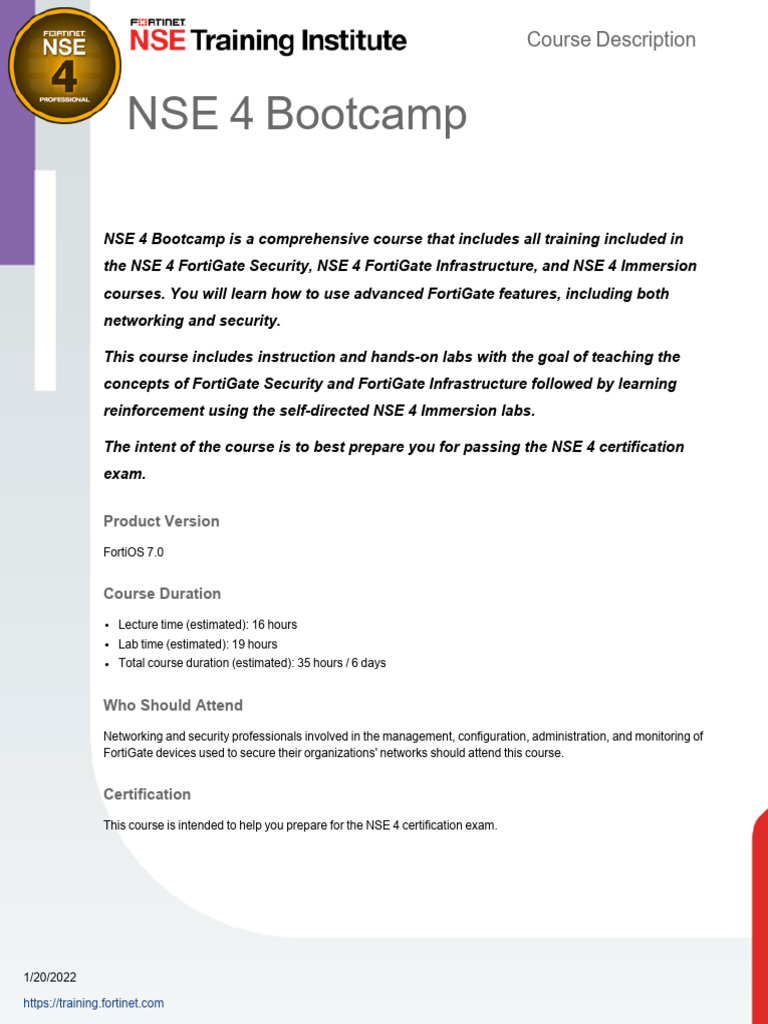 NSE 4 Bootcamp | PDF