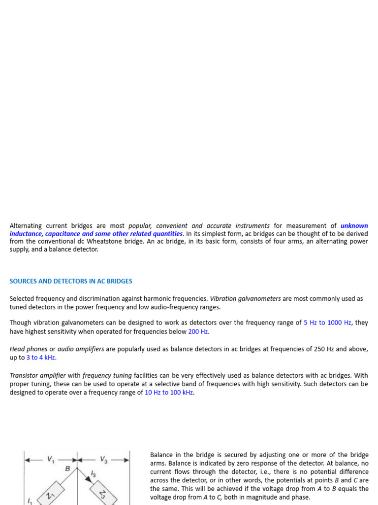 AC Bridges | PDF | Electrical Impedance | Inductor