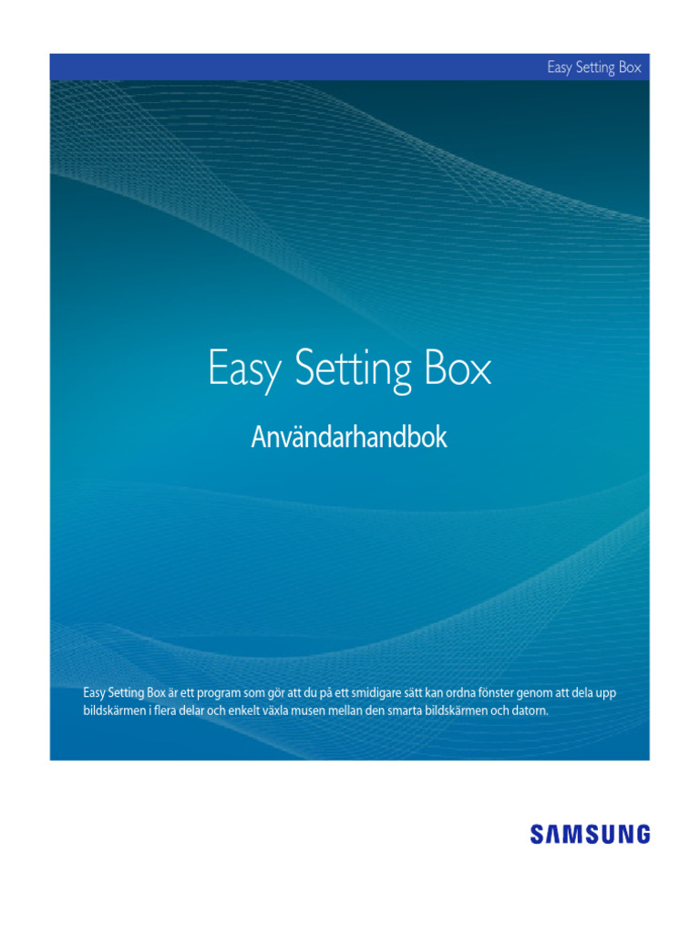 Easy_Setting_Box_UM_SWE | PDF