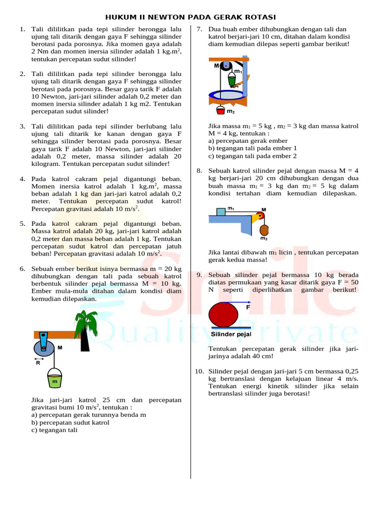 Soal HK 2 Newton Gerak Rotasi | PDF