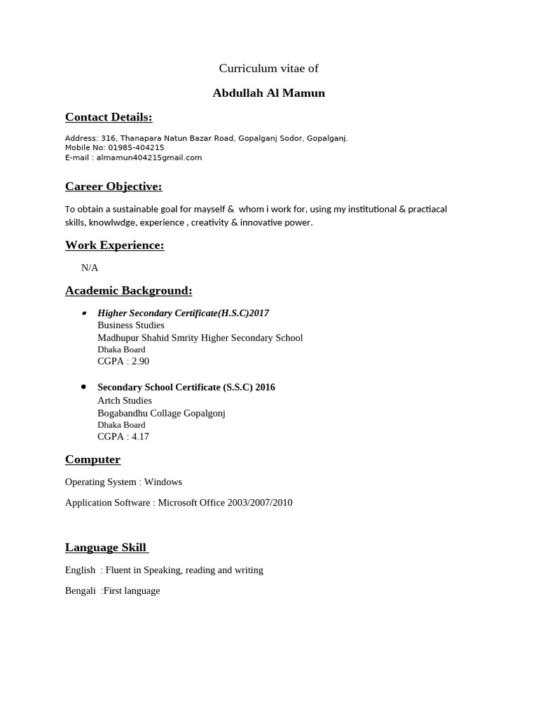 Abdullah CV 0 | PDF