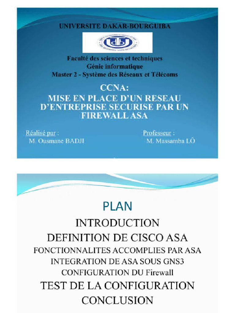 Mise en Place Dun Reseau Securise Par Cisco Asa by Ousmane Badji | PDF
