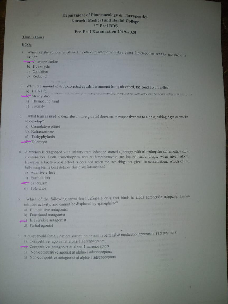 Pharma Pre Proff 2020 Bds | PDF