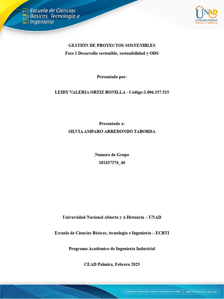 Fase 1 - Leidy Ortiz - G46. | PDF | Sustentabilidad | Desarrollo sostenible