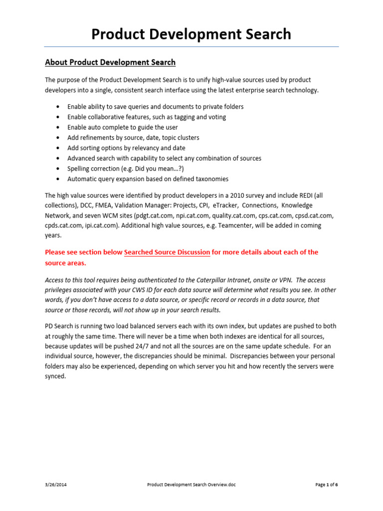 Product Development Search Overview | PDF | Tag (Metadata) | Computing
