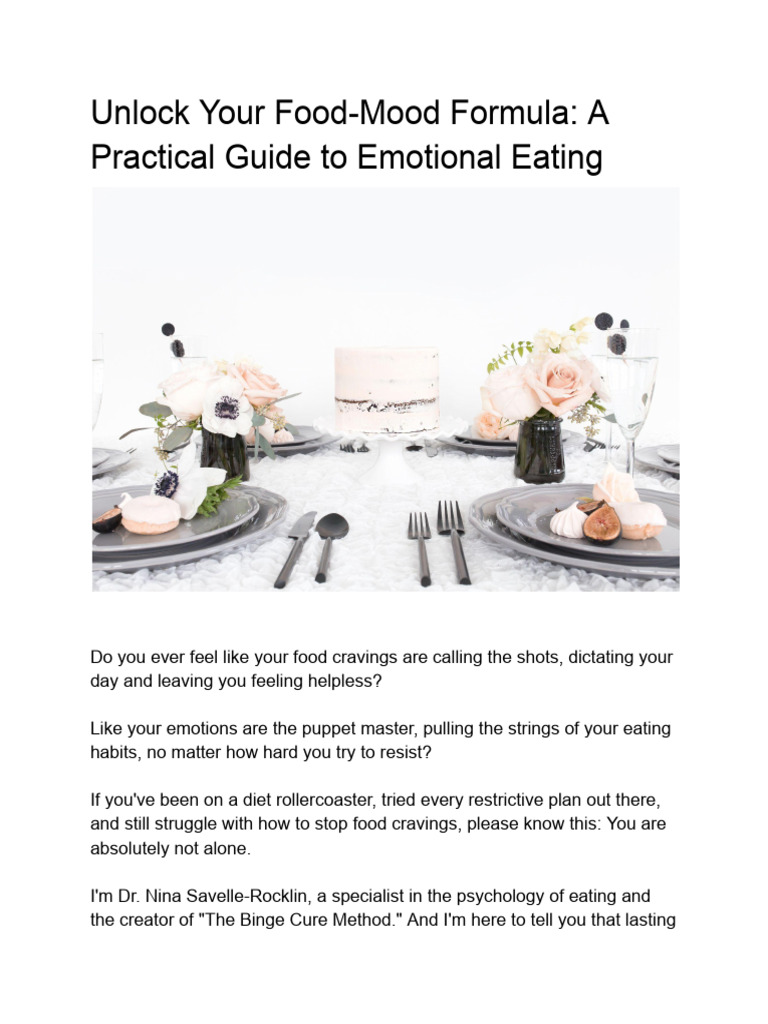Unlock Your Food-Mood Formula: A Practical Guide To Emotional Eating ...