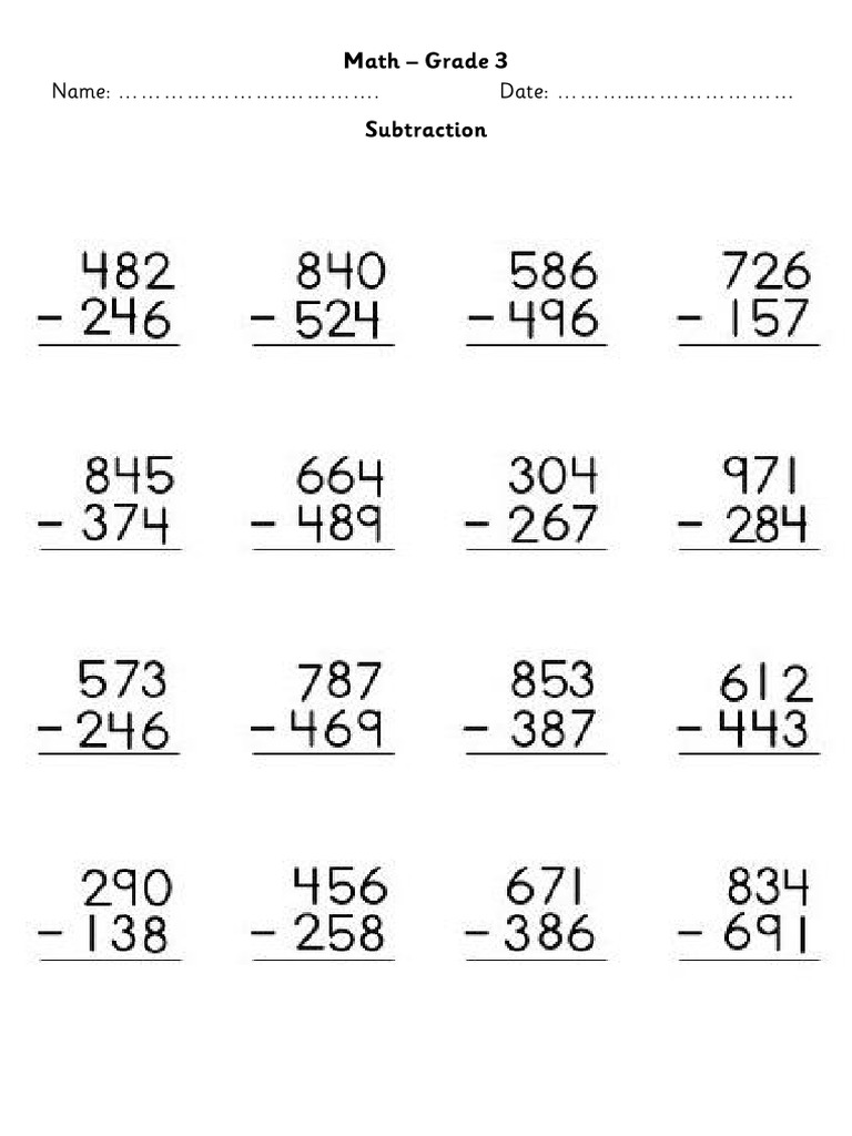 Addition and Subtraction Worksheet G3 - Copy (5) | PDF