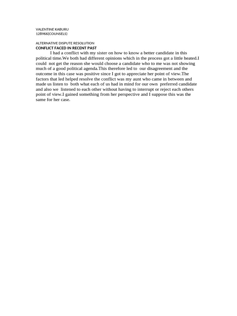 Adr Conflict Sample | PDF