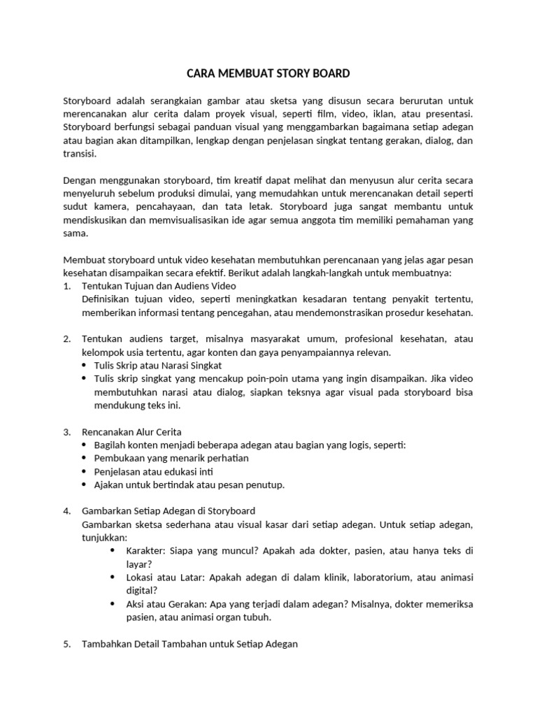 Langkah Membuat Storyboard Efektif | PDF