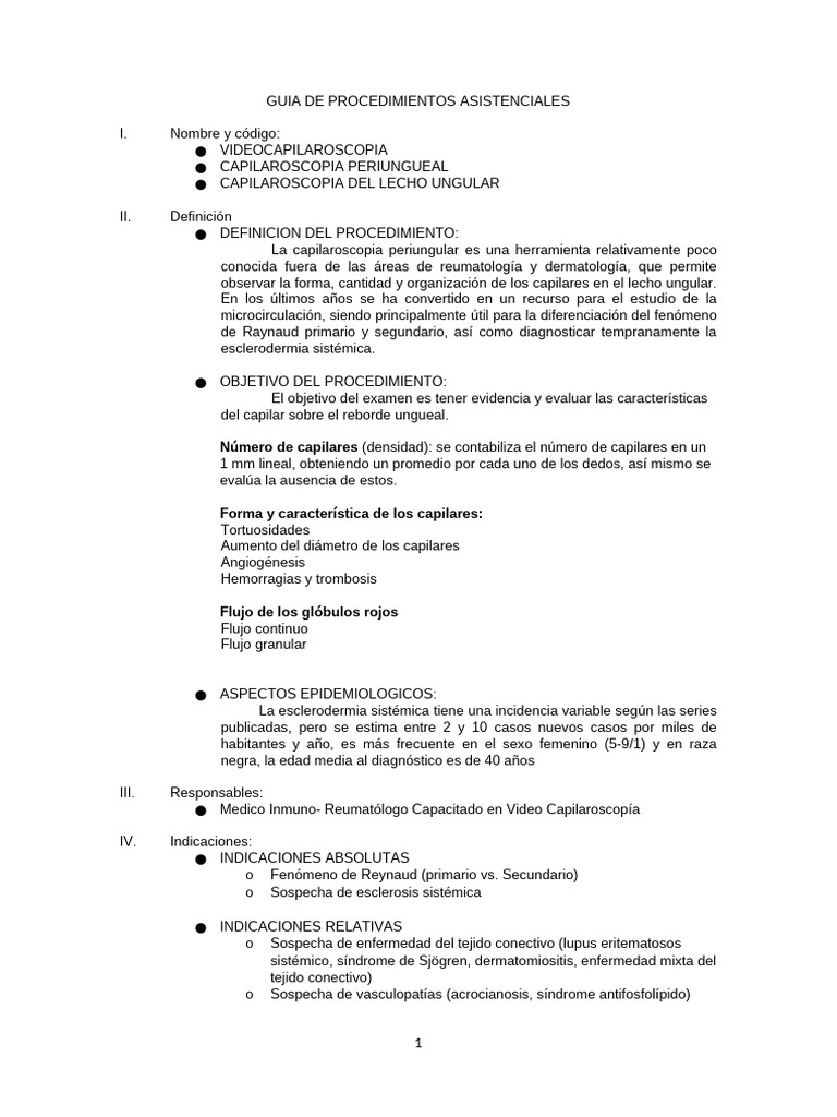 Capilaroscopia Periungueal (2) (3) Corregido | PDF | Capilar | Medicina ...