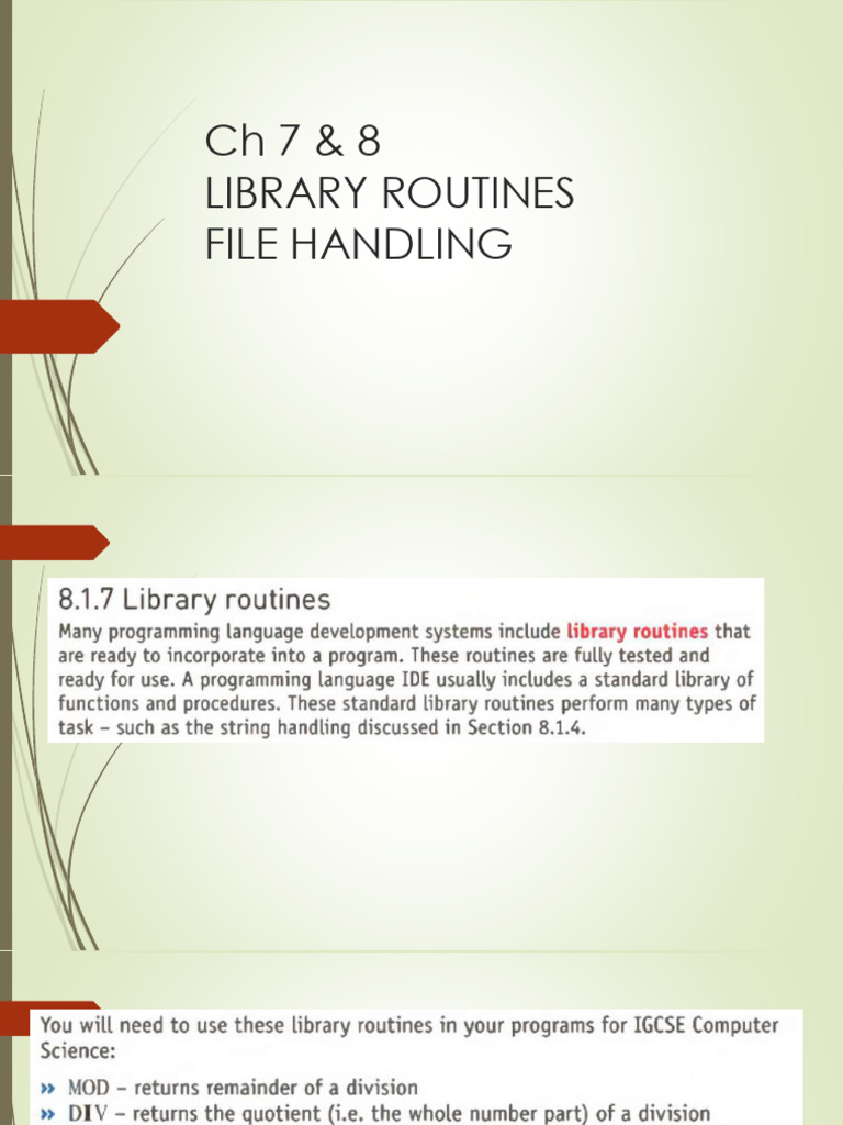 CH 7&8 - Library Functions & File Handling | PDF