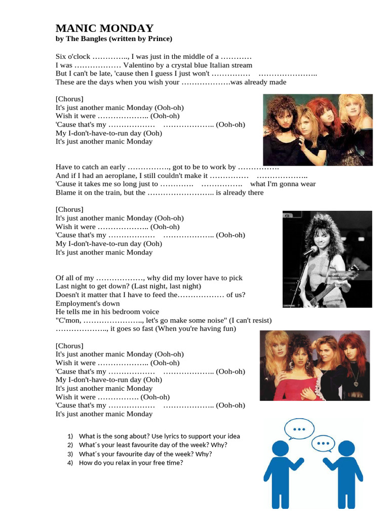 Manic Monday Gap-Fill | PDF