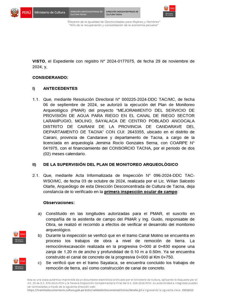 Resolucion Directoral-000048-2025-Ddc Tac | PDF | Regulación | Educacion Cultural