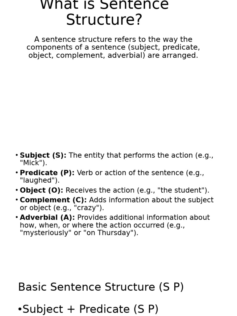 What is Sentence Structure | PDF