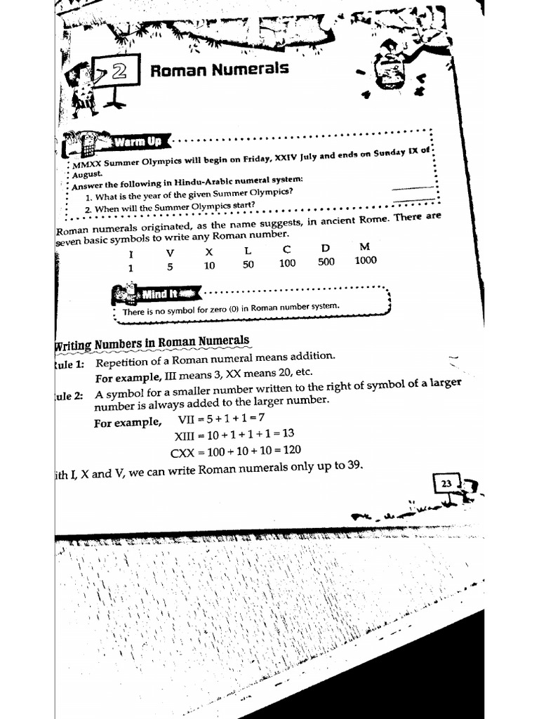 Maths Unit 2 Roman Numerals | PDF