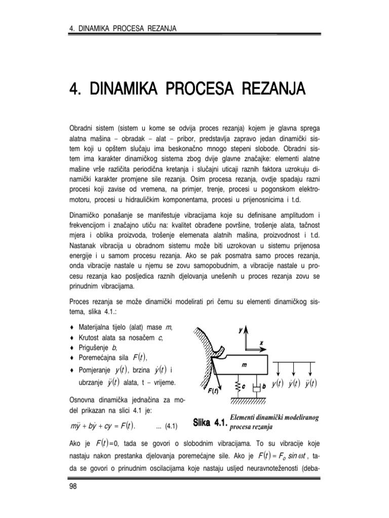 4 - Dinamika Procesa Rezanja | PDF