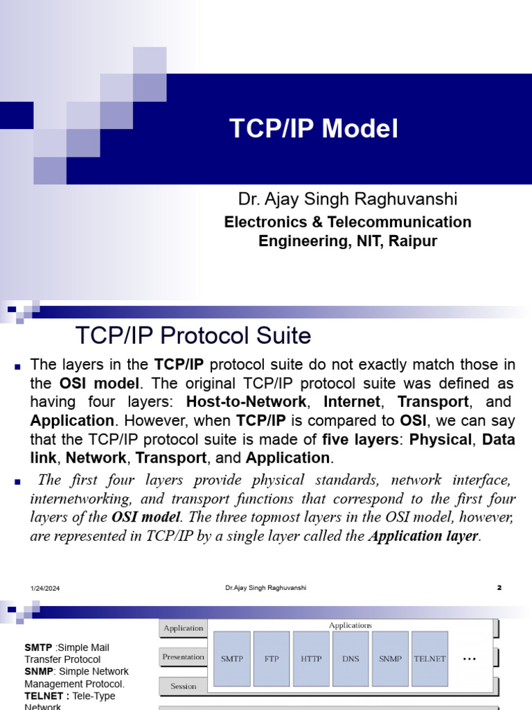CCN_L03TCP_IPModel - Copy | PDF | Internet Protocol Suite | Port (Computer Networking)