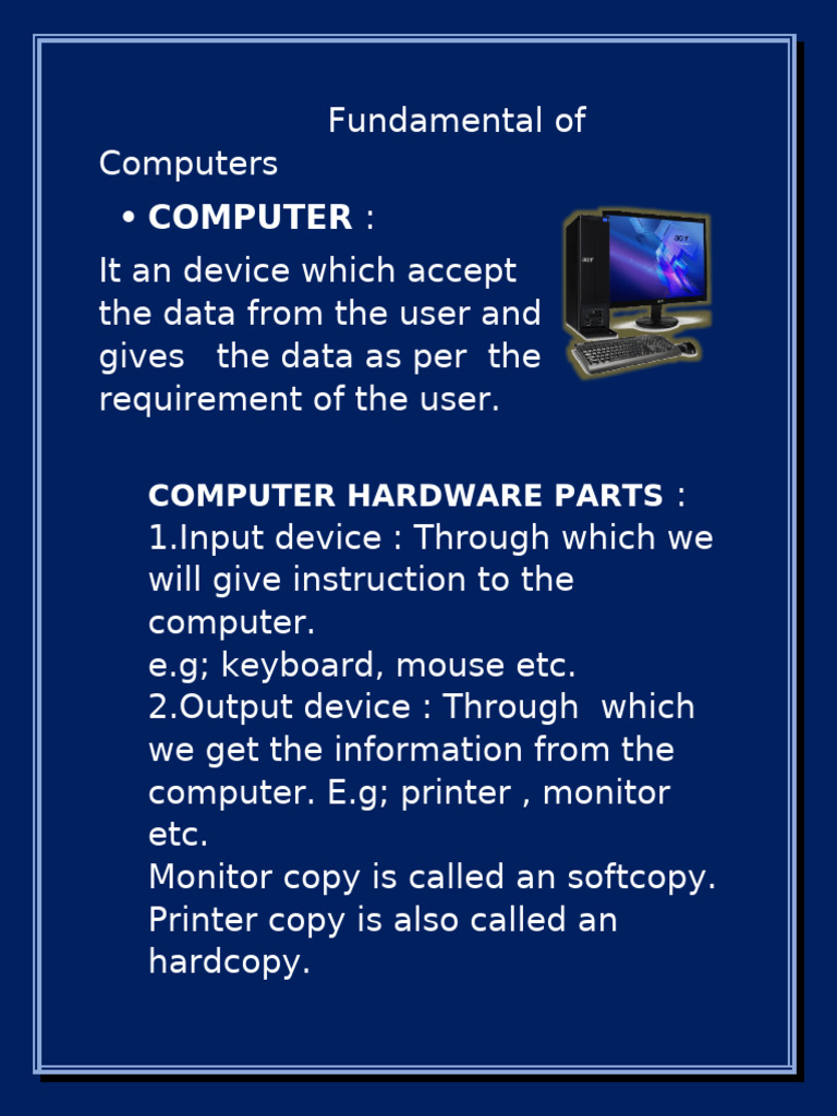 Fundamental of Computers | PDF