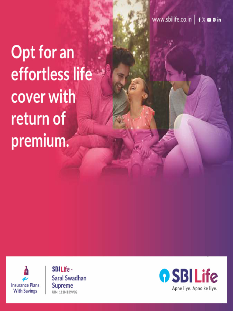 SBI+Life+ +Saral+Swadhan+Supreme+V02 +brochure | PDF | Insurance | Interest