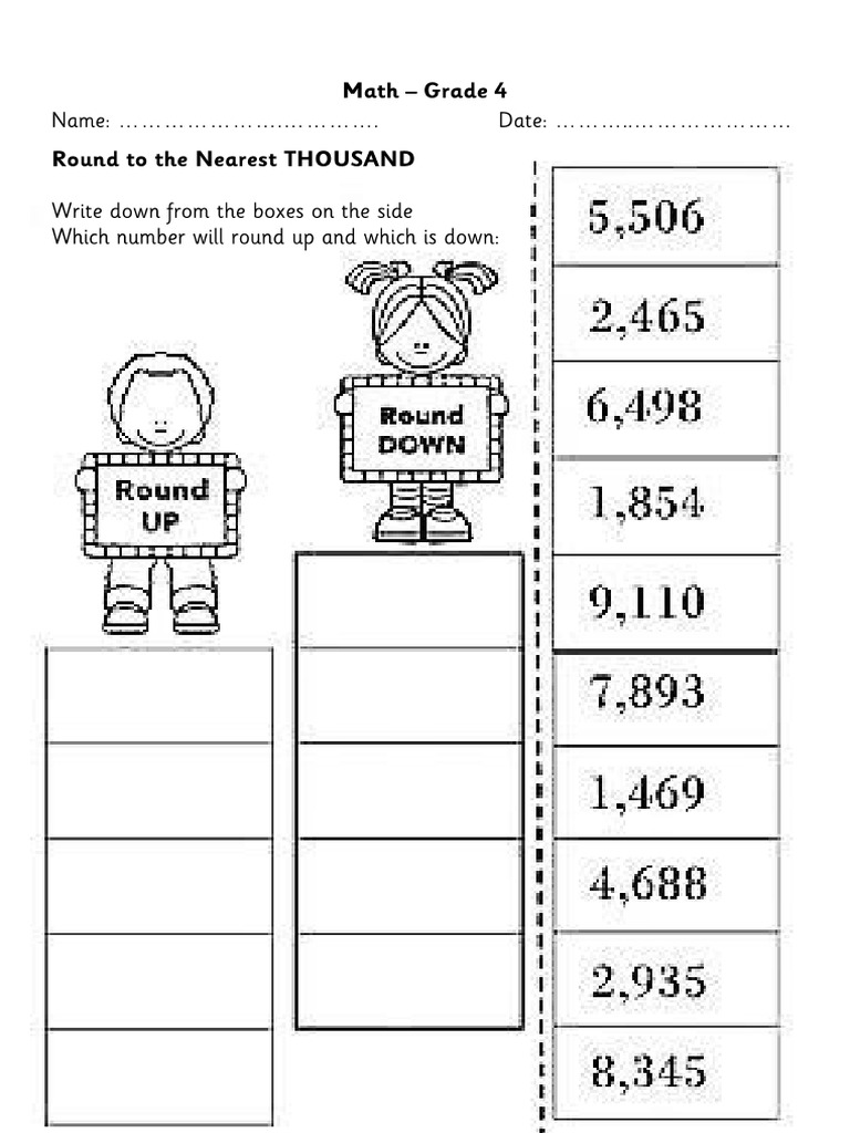 All About Rounding Worksheet G4 | PDF