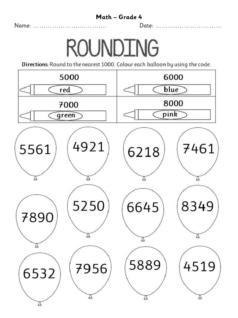 All About Rounding Worksheet G4 | PDF