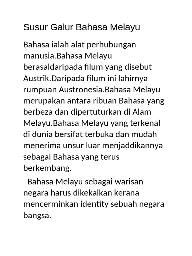 Susur Galur Bahasa Melayu | PDF
