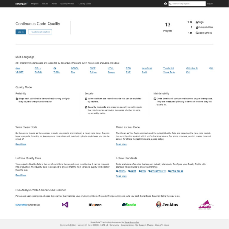 SonarQube Initial Screen | PDF | Computer Programming | Software Engineering