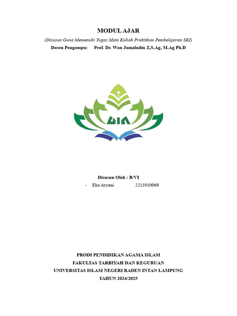 Modul Ajar - Eka Aryani (SKI) | PDF