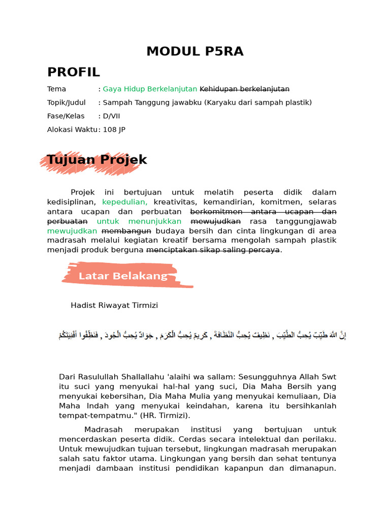 LK MODUL P5RA-MTsN 2 Lembata Asli | PDF