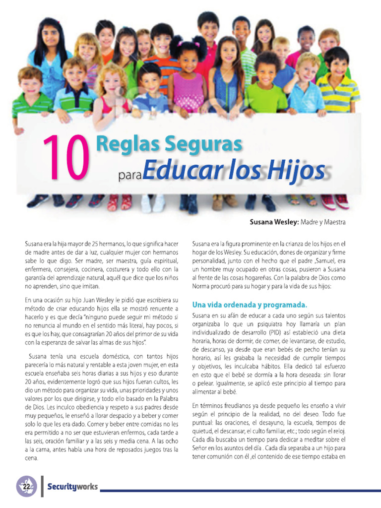 22-23 Reglas de Seguridad para Educar Los Hijos - Revista ...