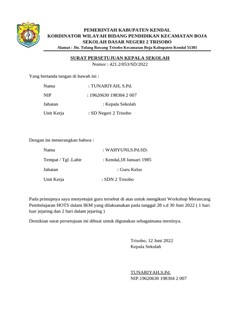 Surat Tugas, Persetujuan & Suket | PDF