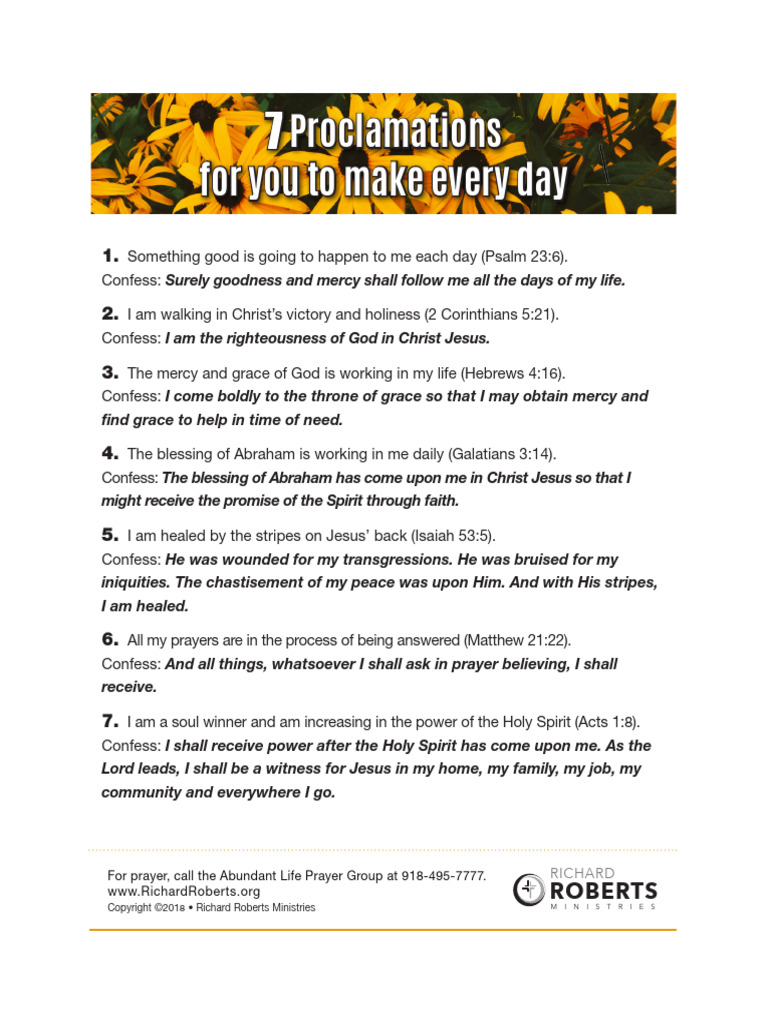 Daily Faith Proclamations Guide | PDF