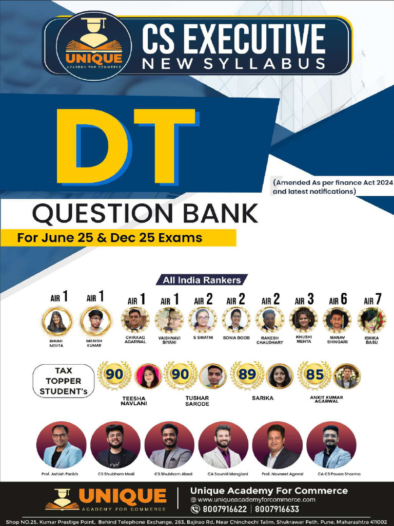 Unique Academy Commerce Success | PDF | Income Tax | Taxes