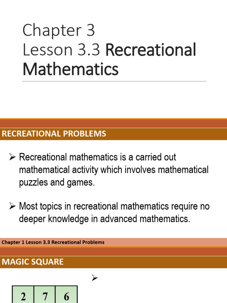 Recreational Mathematics | PDF | Puzzles | Mathematics