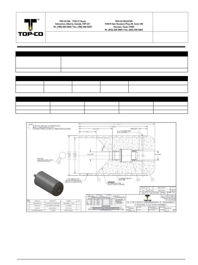 20'' - Type 538 Big Bore Shoe - 538-508-BD-SH-P | PDF