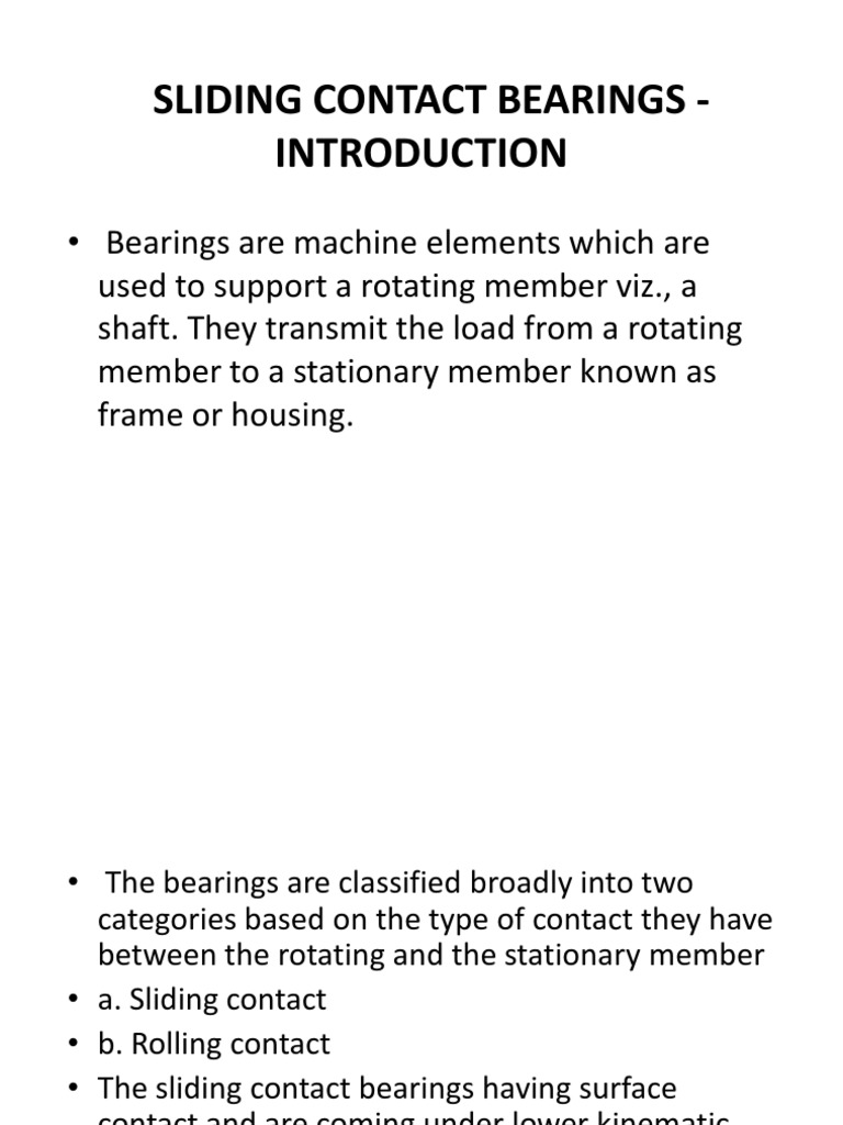 Sliding Contact Bearing | PDF