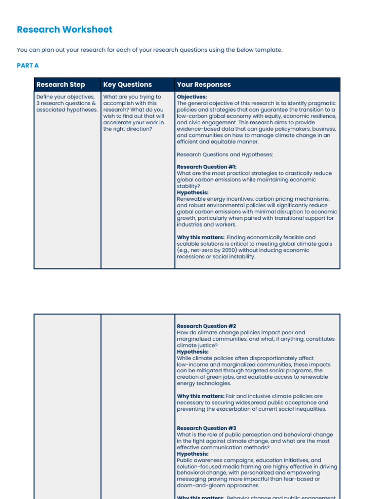 Climate Research Planning Worksheet | PDF | Climate Change Mitigation ...